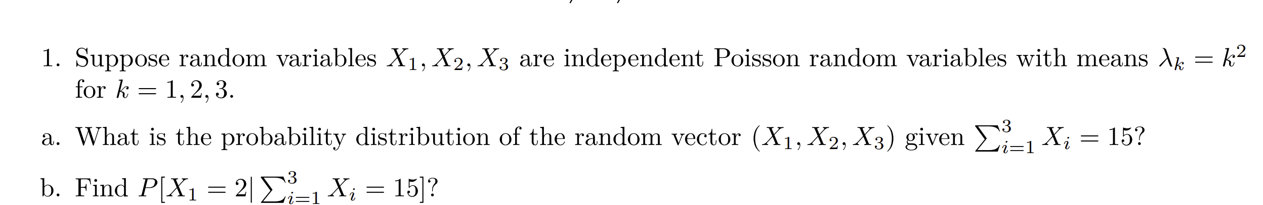 Solved 2 1. Suppose random variables X1, X2, X3 are | Chegg.com
