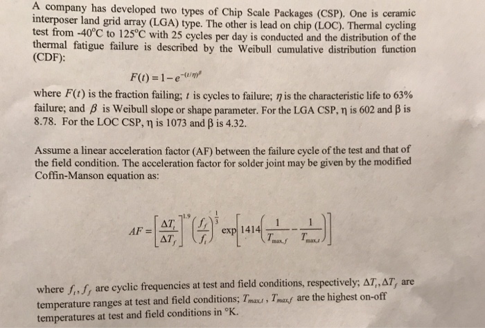 Solved A company has developed tw interposer land grid array | Chegg.com