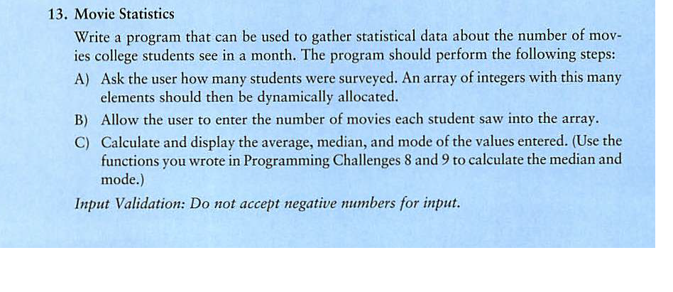 Solved 13. Movie Statistics Write a program that can be used | Chegg.com