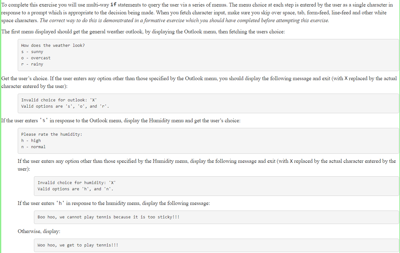 Solved Complete the implementation of the play_tennis | Chegg.com