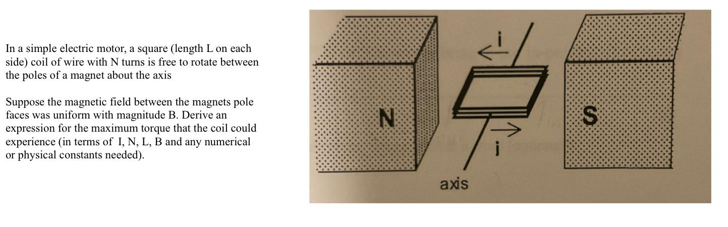 Solved In a simple electric motor, a square (length L on | Chegg.com