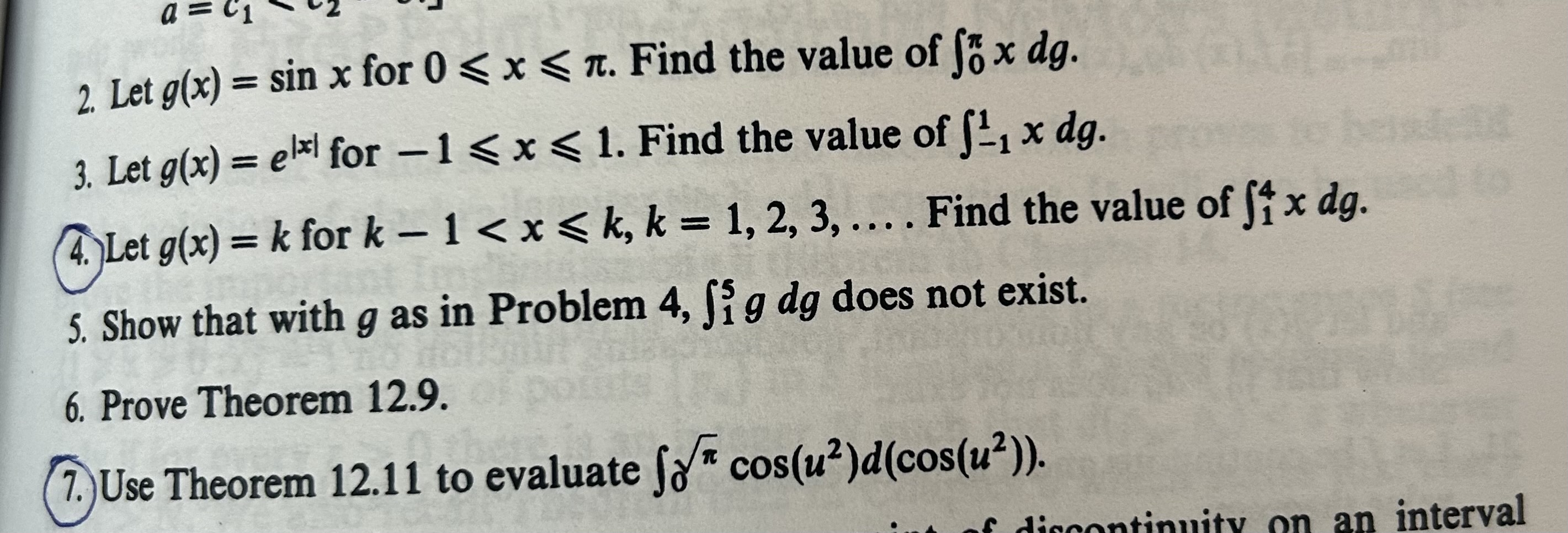 Solved 2. Let g(x)=sinx for 0⩽x⩽π. Find the value of ∫0πxdg. | Chegg.com