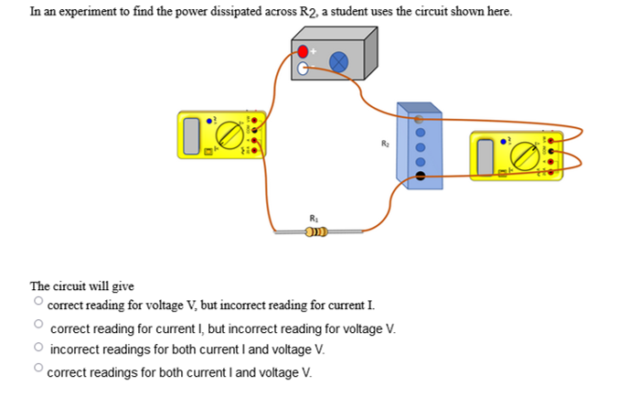 Solved In an experiment to find the power dissipated across | Chegg.com