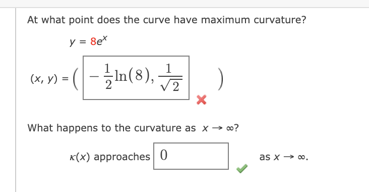Solved At what point does the curve have maximum curvature? | Chegg.com