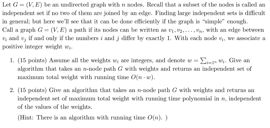 Solved Let G-(V, E) be an undirected graph with n nodes. | Chegg.com