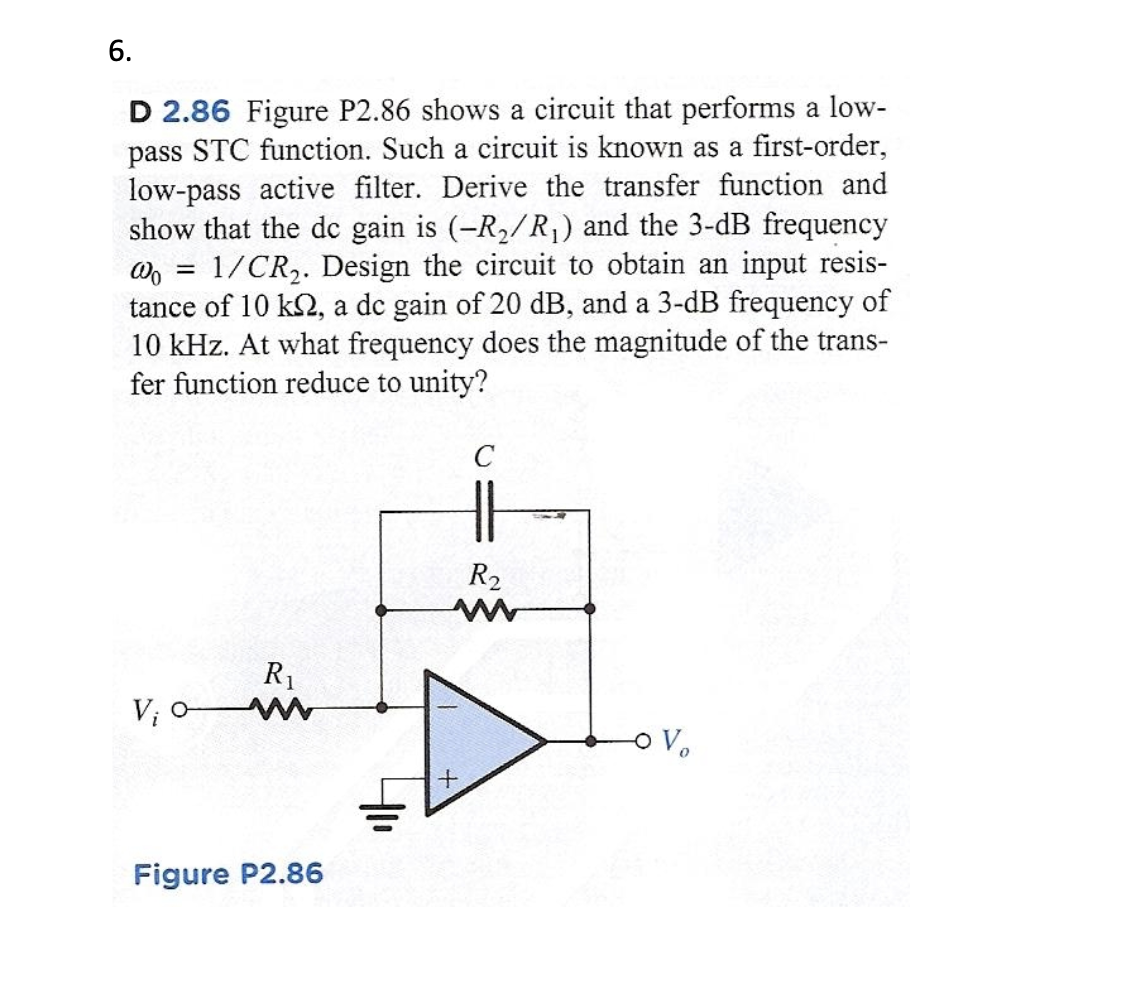 Solved D 2.86 Figure P2.86 shows a circuit that performs a | Chegg.com