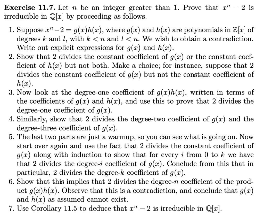 Solved Exercise 11.7. Let n be an integer greater than 1. | Chegg.com