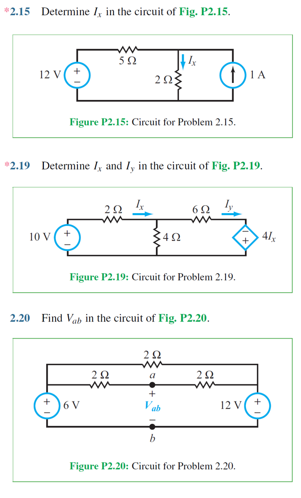 Solved *2.15 Determine 1x in the circuit of Fig. P2.15. 5 Ω | Chegg.com