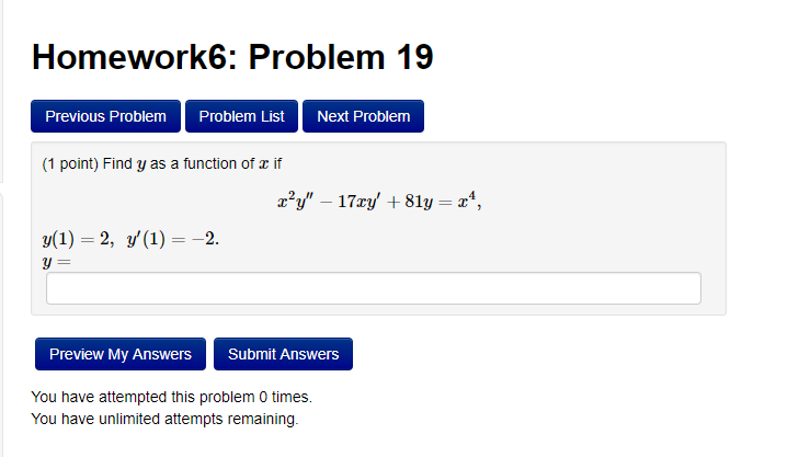 Solved Homework6: Problem 19 Previous Problem Problem List | Chegg.com Solved Homework6: Problem 19 Previous Problem Problem List | Chegg.com