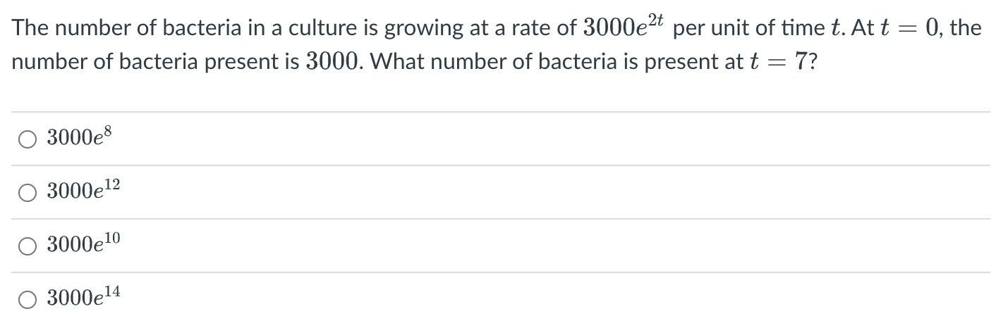 Solved The number of bacteria in a culture is growing at a | Chegg.com