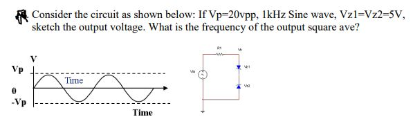 Solved A Consider the circuit as shown below: If Vp-20vpp, | Chegg.com