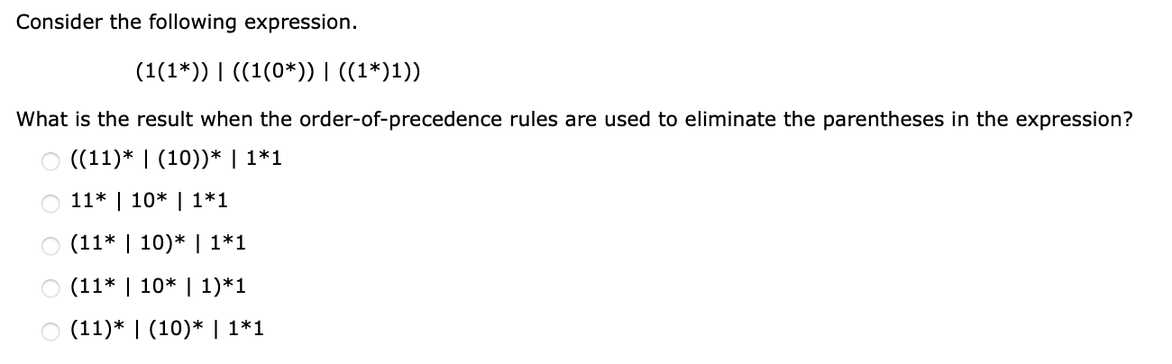 Solved Consider the following expression. | Chegg.com