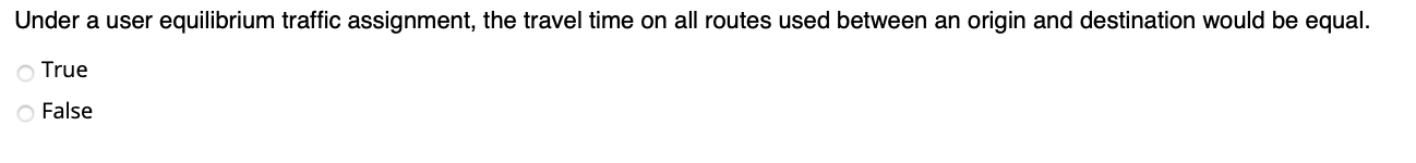 Solved Under A User Equilibrium Traffic Assignment The 9898