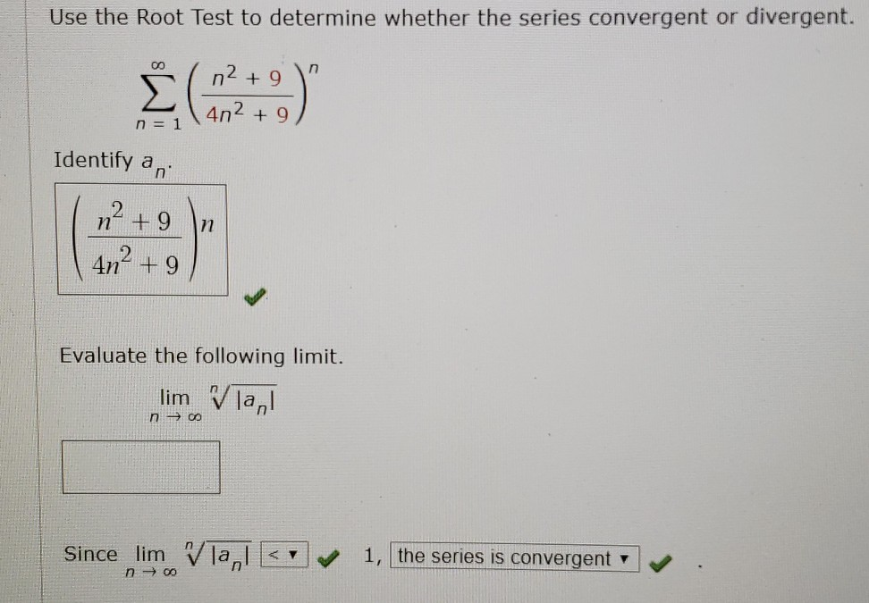 Solved use the root test to determine whether the series is | Chegg.com