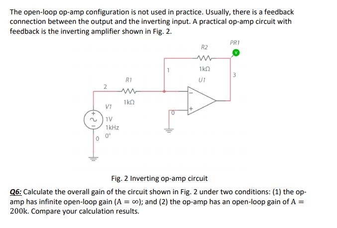 Solved The open-loop op-amp configuration is not used in | Chegg.com