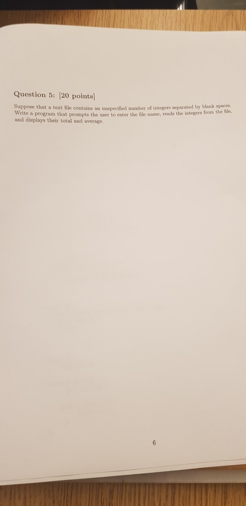 Solved Question 5: [20 points Suppose that a text file | Chegg.com