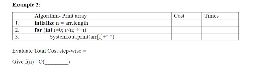 Solved question asks : Analyze the complexity of following | Chegg.com Solved question asks : Analyze the complexity of following | Chegg.com