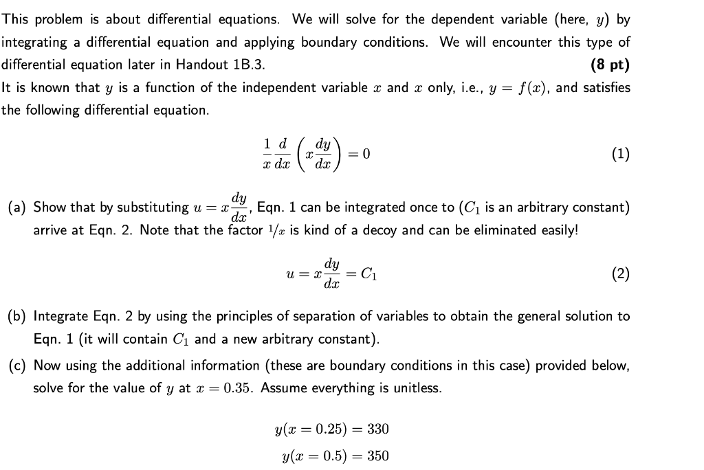 Solved This problem is about differential equations. We will | Chegg.com