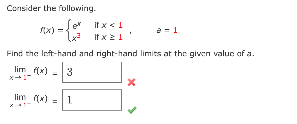 Solved Consider the following. f(x)={exx3 if x