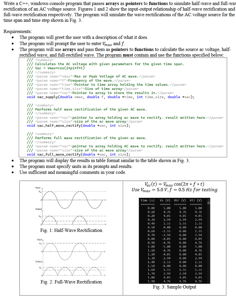 Solved Write a C++, windows-console program that passes | Chegg.com