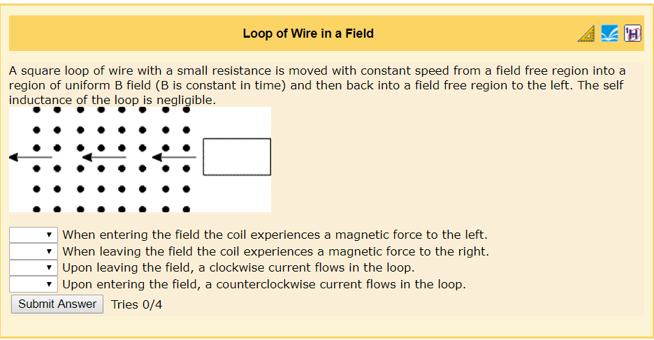 Solved Loop of Wire in a Field A square loop of wire with a | Chegg.com