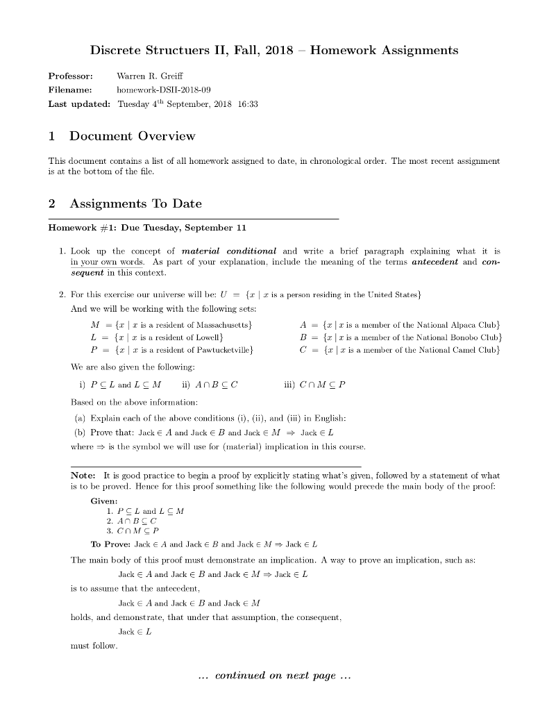 Solved Discrete Structuers II, Fall, 2018 - Homework | Chegg.com