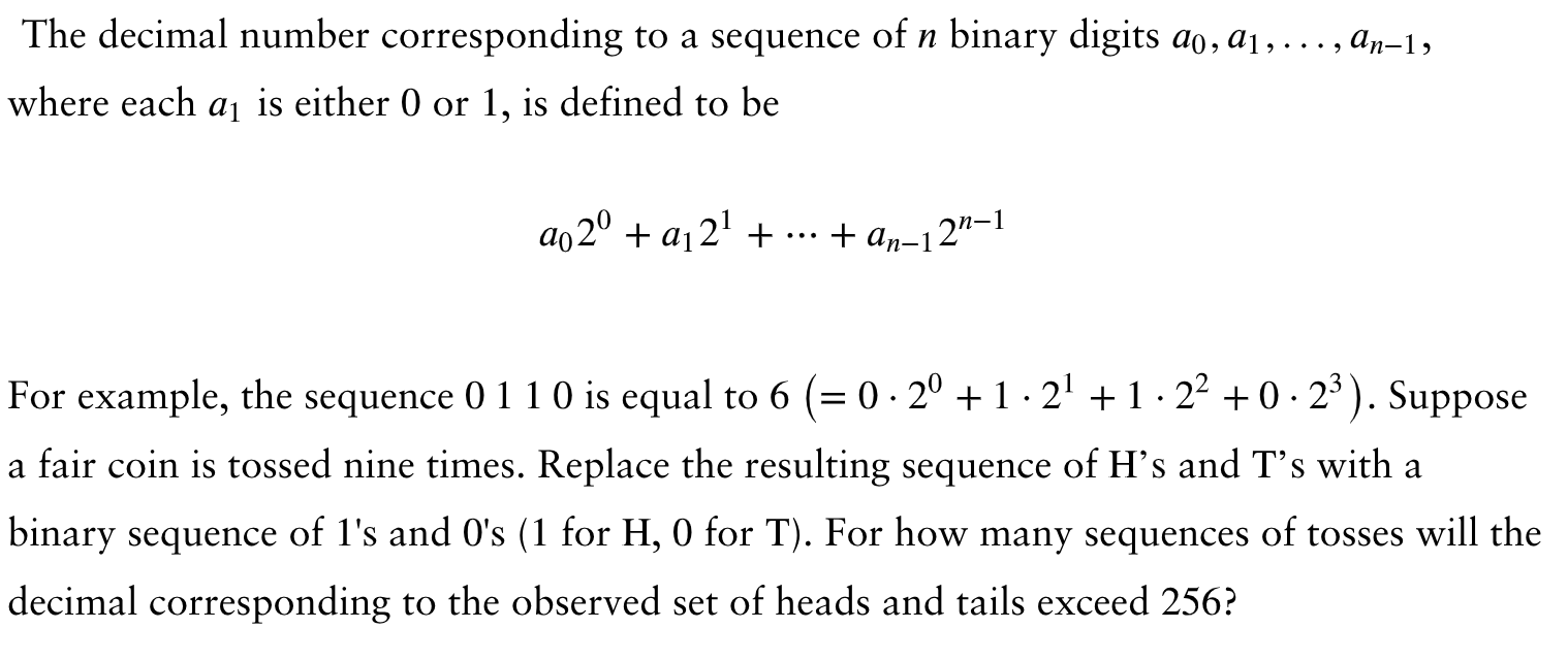 Solved The decimal number corresponding to a sequence of n | Chegg.com