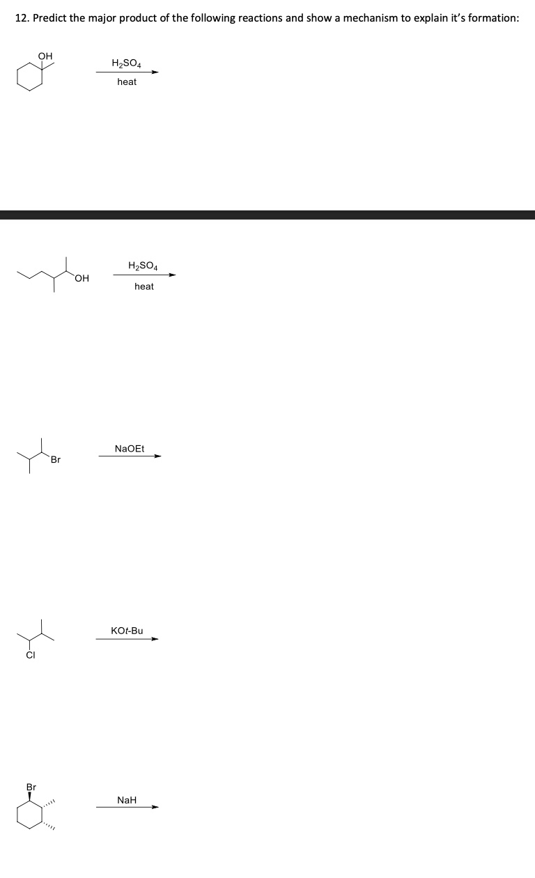 Solved Predict the major product of the following reactions | Chegg.com