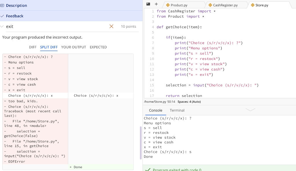 Solved Write this in python Store specification: A store | Chegg.com