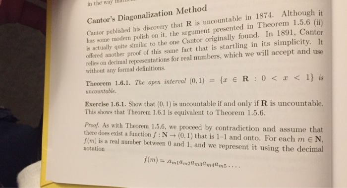 Solved in the way mat Cantor's Diagonalization Method Cantor | Chegg.com