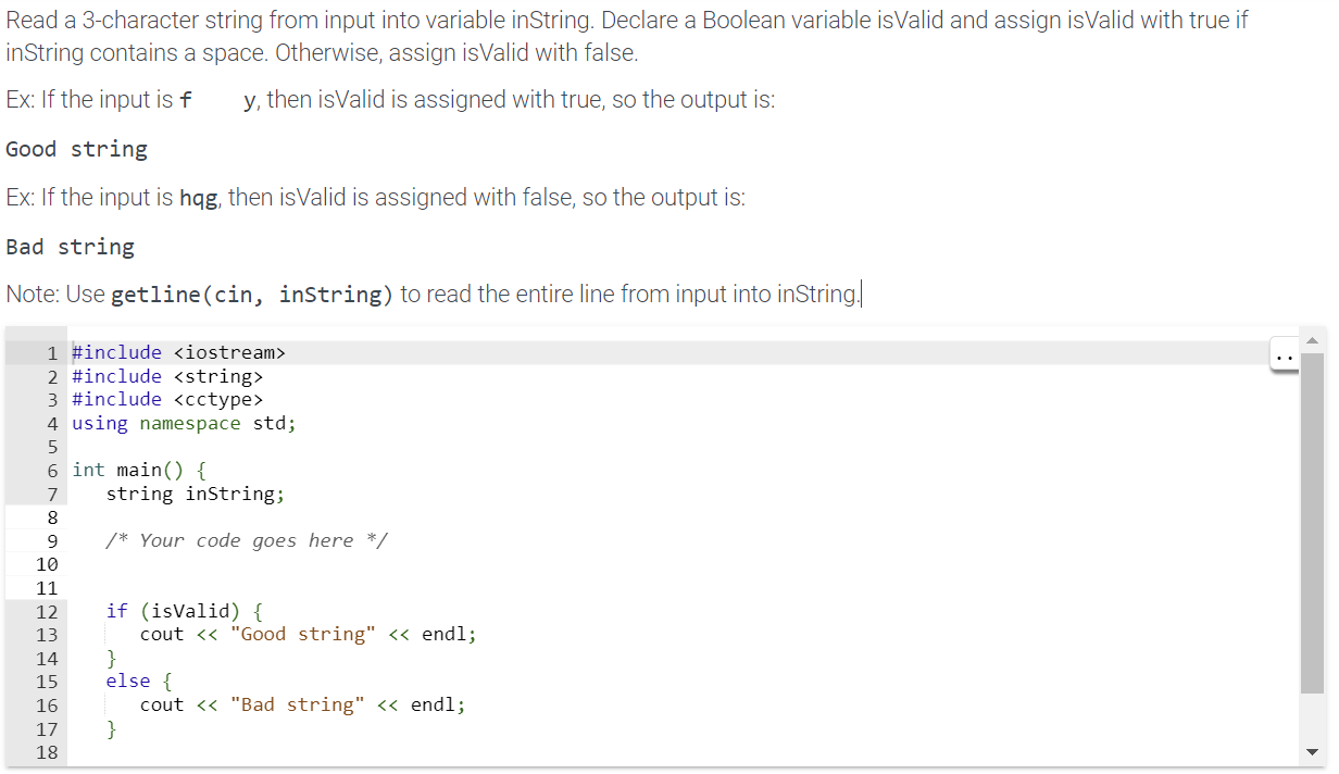 Solved Read a 3-character string from input into variable | Chegg.com