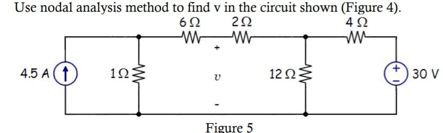 Solved Use nodal analysis method to find v in the circuit | Chegg.com