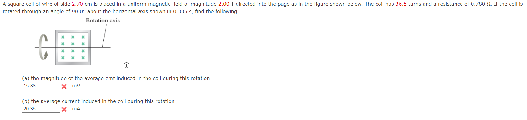 Solved rotated through an angle of 90.0∘ about the | Chegg.com