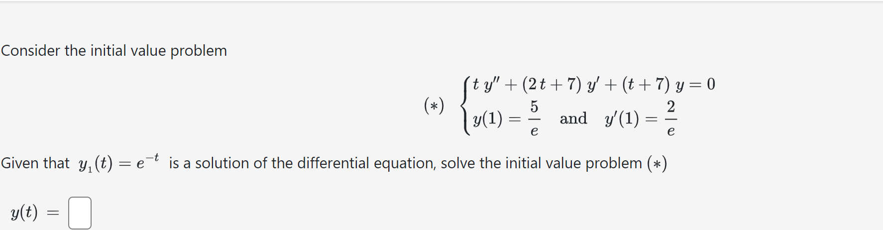 Solved Consider the initial value | Chegg.com