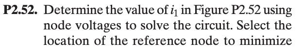 Solved P2.52. Determine the value of i1 in Figure P2.52 | Chegg.com