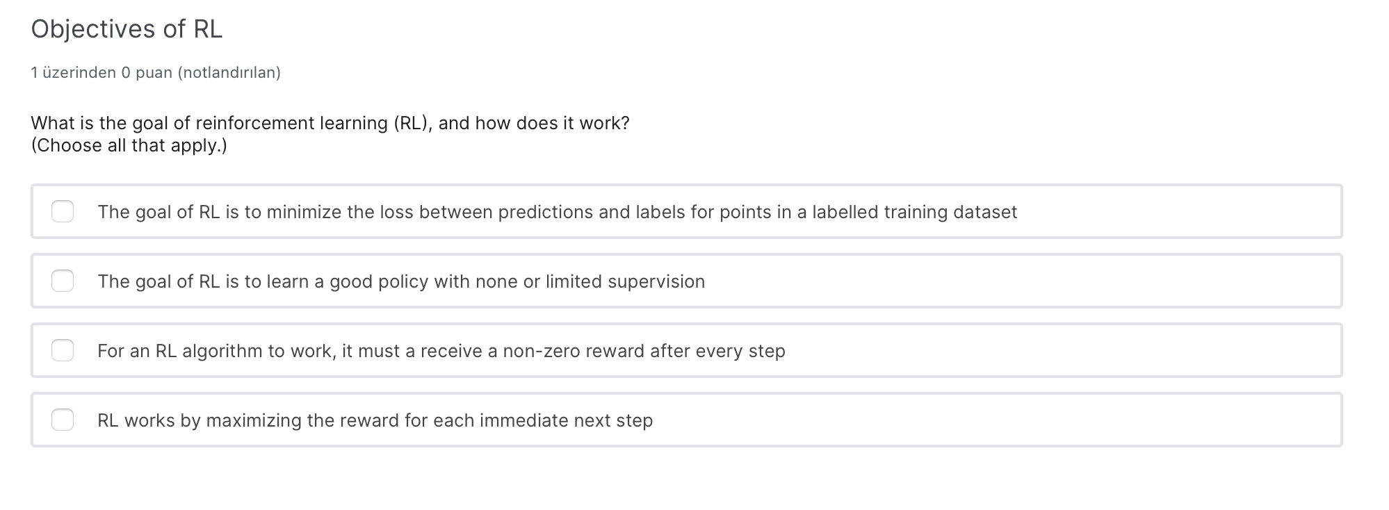 Solved Objectives of RL 1 üzerinden 0 puan (notlandırılan) | Chegg.com