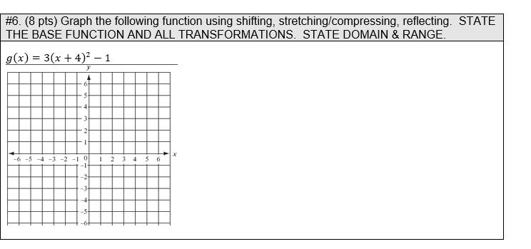 Solved \#6. (8 pts) Graph the following function using | Chegg.com