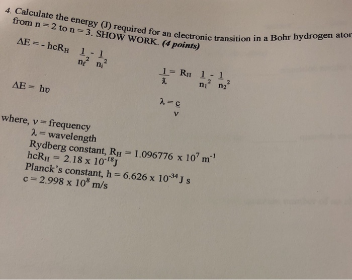 Solved 4. Calculate the energy (J) required for electroni m | Chegg.com
