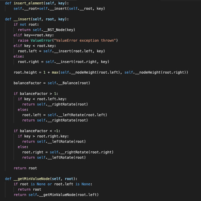 Solved def insert_element(self, key): self._root=self. | Chegg.com