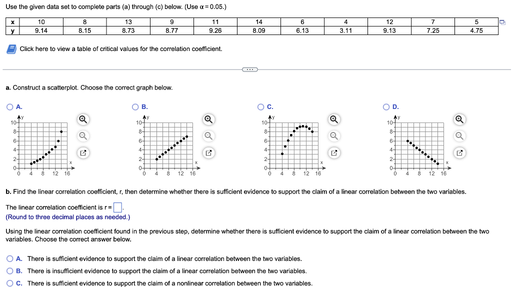 Solved Use the given data set to complete parts (a) through | Chegg.com