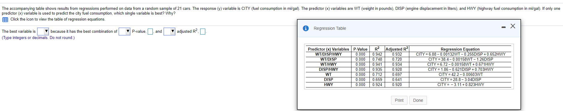 Solved Predictor (x) | Chegg.com