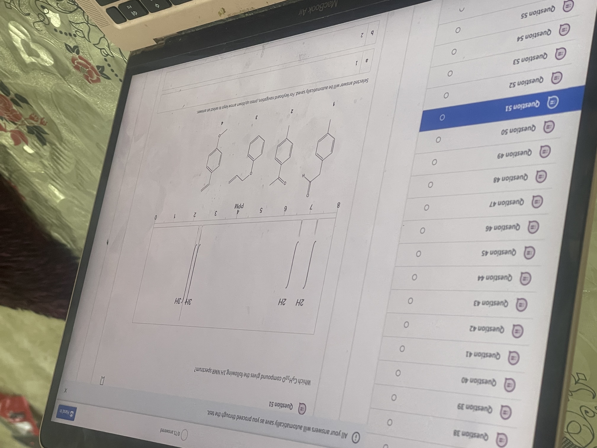 Solved (i) Allyour answers will automatically save as you | Chegg.com