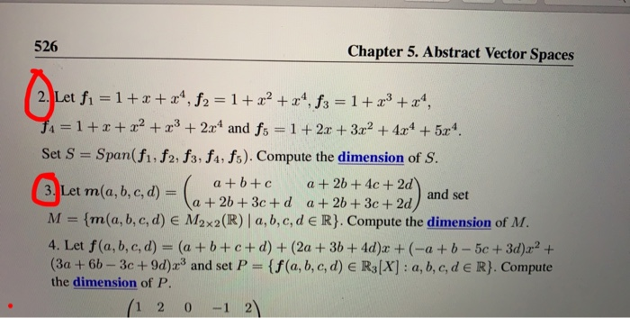 Solved 526 Chapter 5. Abstract Vector Spaces O- 4== 1 + x + | Chegg.com