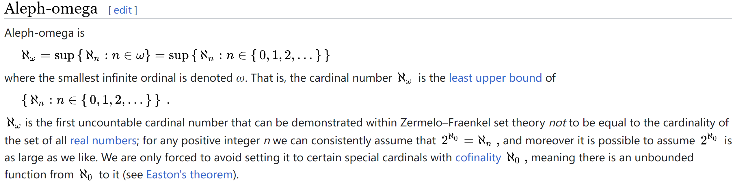 Solved what's the definition of κω.Aleph-omega is | Chegg.com
