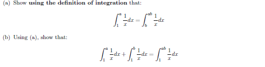Solved (a) Show using the definition of integration that: | Chegg.com