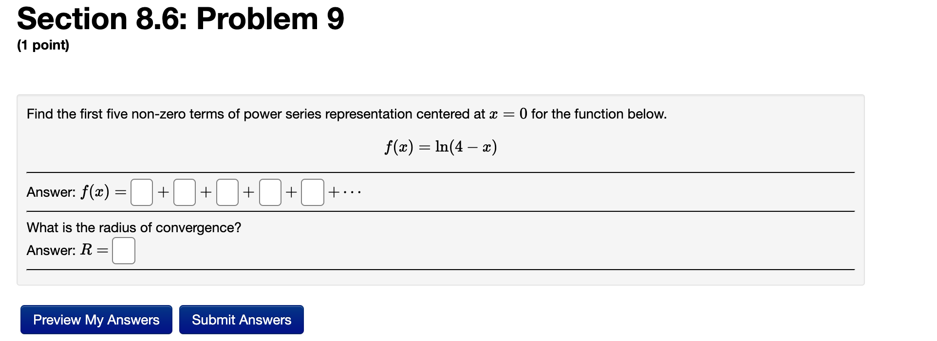 Solved Section 8.6: Problem 9 : (1 point) Find the first | Chegg.com