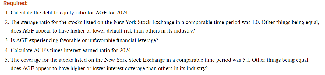 Solved AGF Foods Company is a large, primarily domestic, | Chegg.com