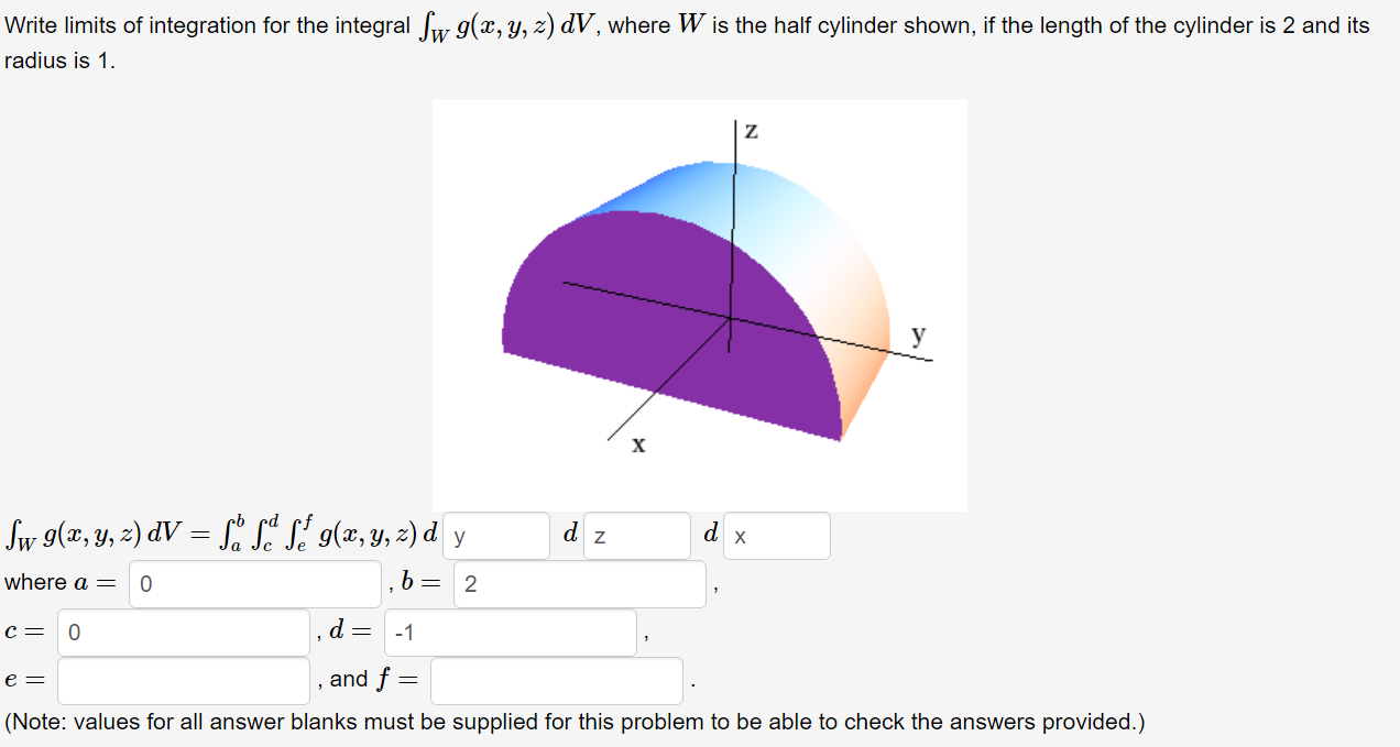 Solved Write limits of integration for the integral | Chegg.com