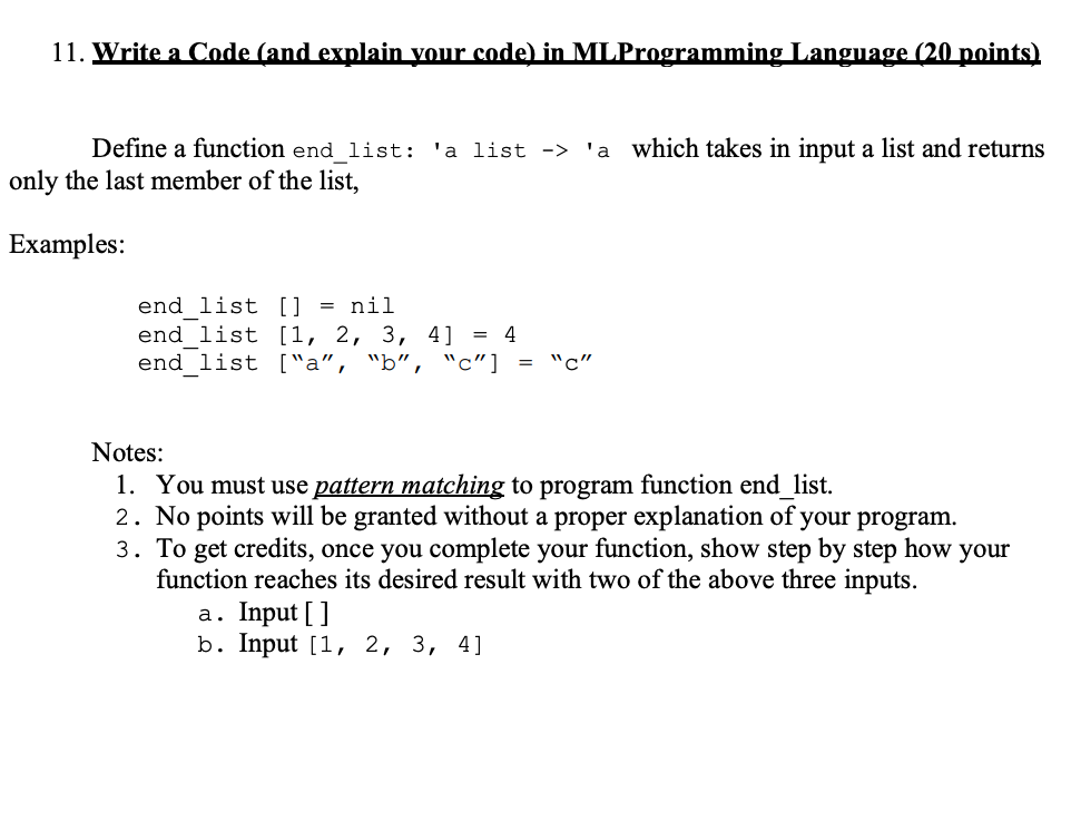 Solved 11. Write a Code (and explain your code) in | Chegg.com
