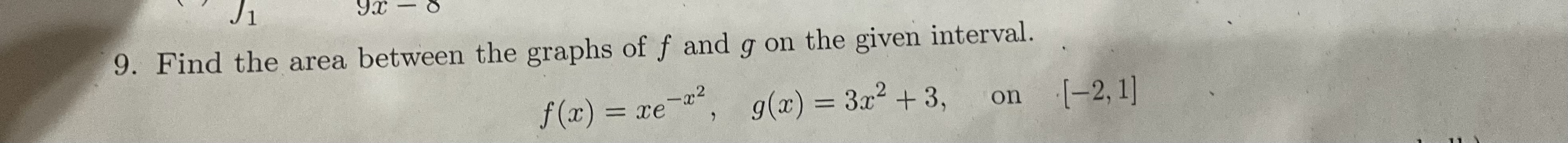 Solved Find the area between the graphs of f ﻿and g ﻿on the | Chegg.com